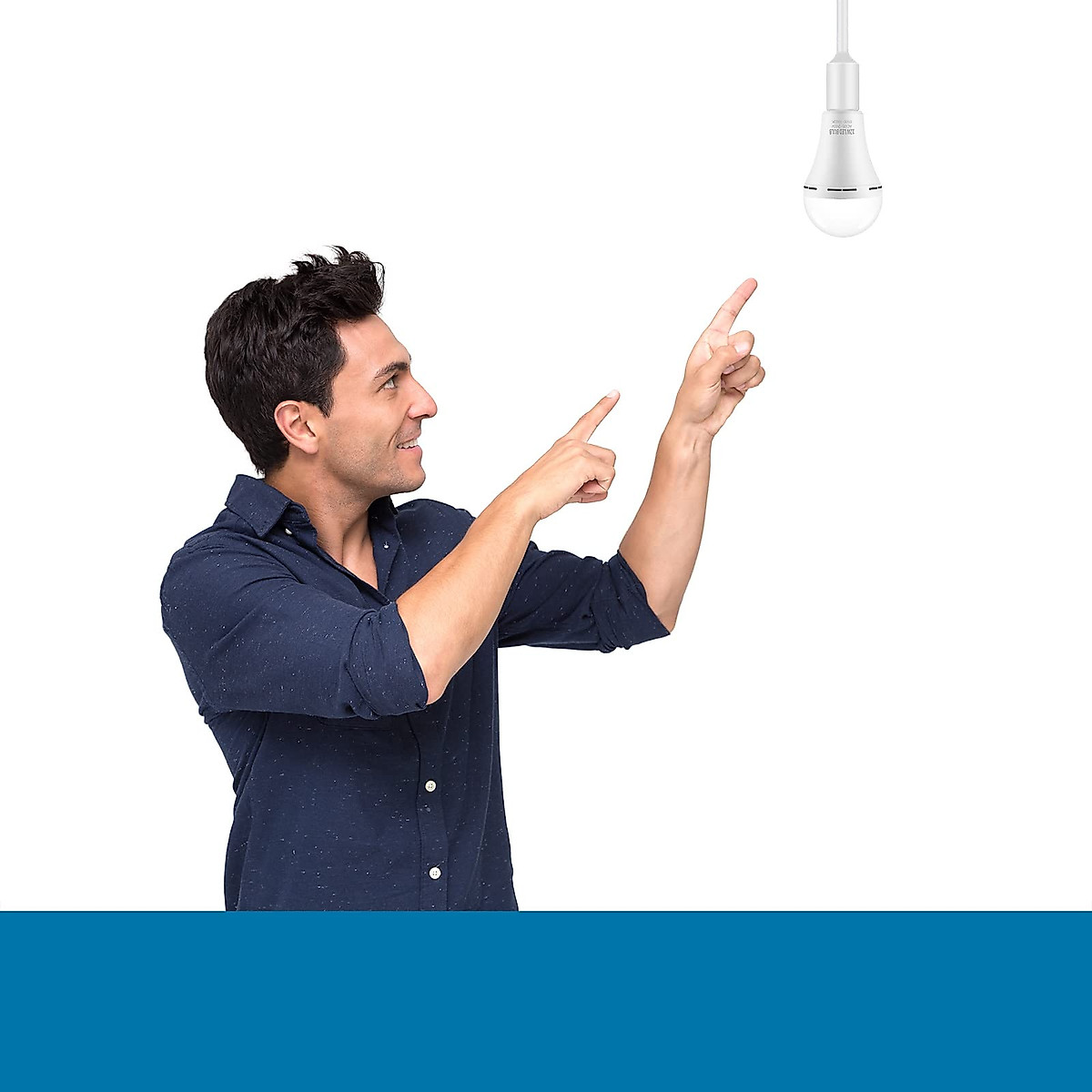 MOSLIAN Emergency-Rechargeable Light Bulb with Hook,Stay Lights Up When Power Failure, 1200mAh 12W 60W Equivalent LED Light Bulbs for Home, Camping, Hiking, 4 Pack, Cool White