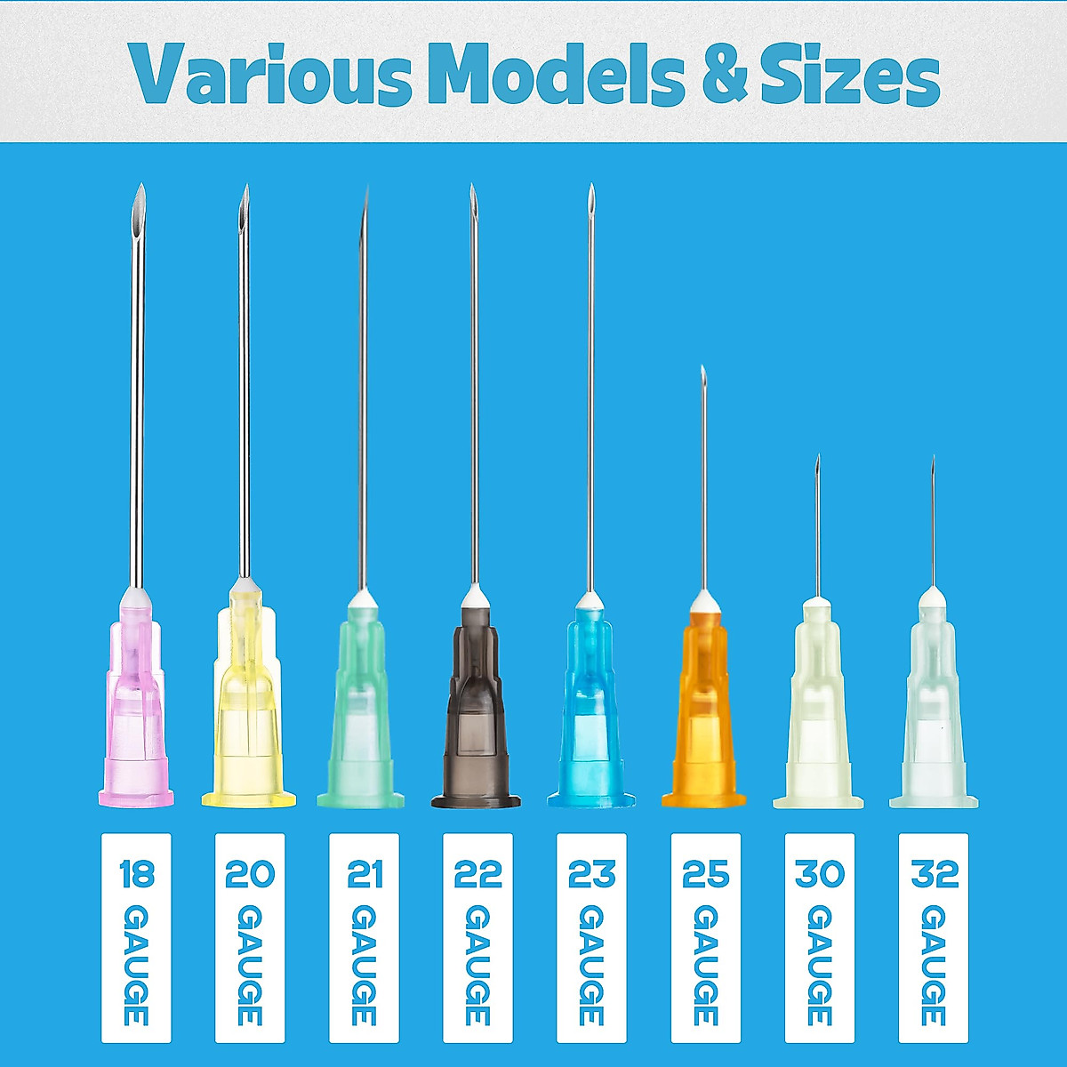 18G 1.5 Inch Dispensing Needle Accessorie, Individually Wrapped Pack of 100