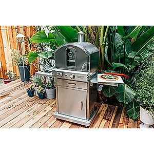 Summerset 'The Oven' Outdoor Freestanding Large Capacity Gas Oven with Pizza Stone, Smoker Box and Mobile Cart, 304 Stainless Steel Construction, Natural Gas