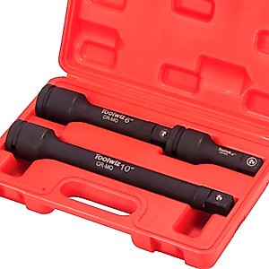 Toolwiz 3/4” Drive Impact Extension Bar 4”, 6”, 10” (3 Piece) Cr-Mo Steel, Expand the Range of Impact Drivers, Organized in PVC Box - Black 3/4 Drive Impact Socket Set 3/4 drive socket set