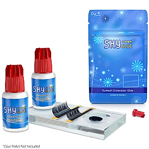 2 Bottles Sky Glue for Eyelash Extensions S+ | Super Strong Black Lash Extension Adhesive for Professional Long Lasting Semi Permanent Individual Lash Extensions | Fast Drying / 7+ Week Retention 5ml