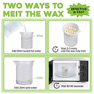 Auperwel Nose Wax Kit, 100g, for Painless Hair Removal, Includes 20 Applicators, 15 Mustache Guards, and 10 Paper Cups, Long-Lasting Results, Dermatologist Tested, Hypoallergenic, Sensitive Skin