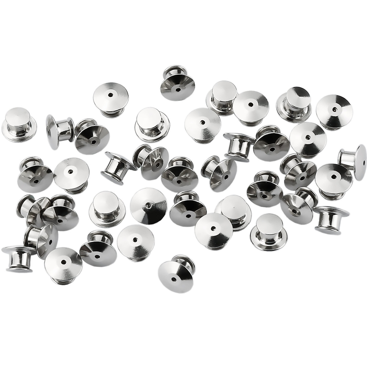 SUBANG 40 Pieces Metal Pin Backs Locking Pin Keepers Locking Clasp with Storage Case