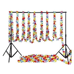 Fighting to Achieve 98ft Tropical Hawaiian Flower Lei Garland Hibiscus Flower Garlands for Party Decorations