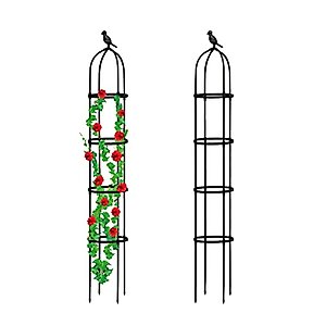 Garden Trellis for Climbing Plants, 6ft Tall Tower Obelisk Garden Trellis for Plant Support, Rustproof Round Plant Support for Climbing Vines Flower Stands Vegetable Indoor Outdoor Potted Plant 1 Pack