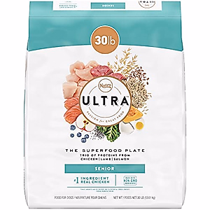 NUTRO ULTRA Senior High Protein Natural Dry Dog Food with a Trio of Proteins from Chicken, Lamb and Salmon, 30 lb. Bag