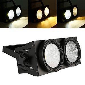 TENGCHANG 200W 2-Head COB Cool& Warm White 2 in1 LED Stage Audience Light PAR64 DMX DJ