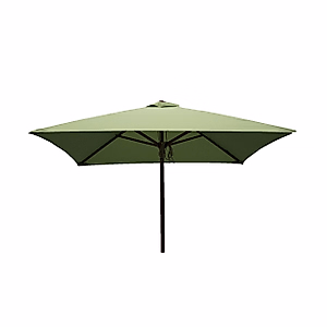 Heininger 1234 DestinationGear 6.5' Square Lime Classic Wood Patio Umbrella