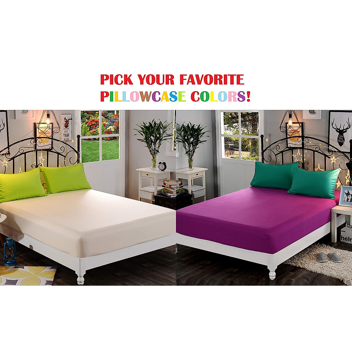 KBC linen 6 Piece Hotel Luxury Soft 100% Cotton Bed Sheets Set, 18" - 21" Deep Pocket Fitted Sheet, Wrinkle Free, 800 Thread Count Bedding Set King Size Ivory Solid