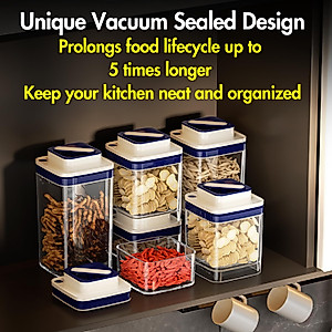 OWAIZU Vacuum Sealed Food Storage Container, BPA Free Wide Mouth Airtight Jar Keep Fresh Longer, Great to Keep Coffee Beans, Spice, Cereal, Snacks, Kitchen and Pantry Organization, 22fl.oz/650ml