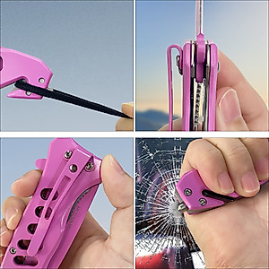 ALBATROSS Multifunction Stainless Steel Folding Pocket Knife, Spring Assisted Open, 4.5" Handle, 3" Blade, 7.5" Overall (Pink)