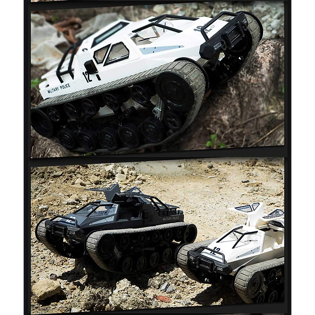 Remote Control Crawler, 1:12 Scale Off-Road Tank, 2.4Ghz Radio RC Car, 4WD High Speed All Terrain RC Truck for Kids & Adult(Black)