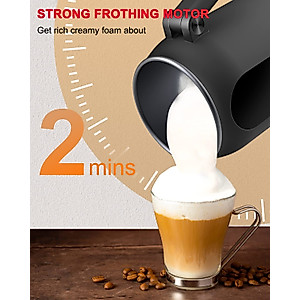 MOFOKEAY Milk Frother, Frother for Coffee, 4 IN 1 Automatic Hot and Cold Foam Maker, Milk Steamer for Latte, Cappuccinos, Macchiato & Hot Chocolate Milk Warmer with Temperature Control & Auto Shut-Off