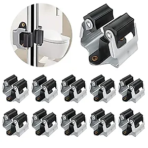 3-H Mop and Broom Holder Wall Mount, Broom Holder Wall Mount 10 Pack, Broom Holder for Garage Garden Shed Storage System Laundry Room Home Kitchen Organization up to 1.45 Inch(Black)