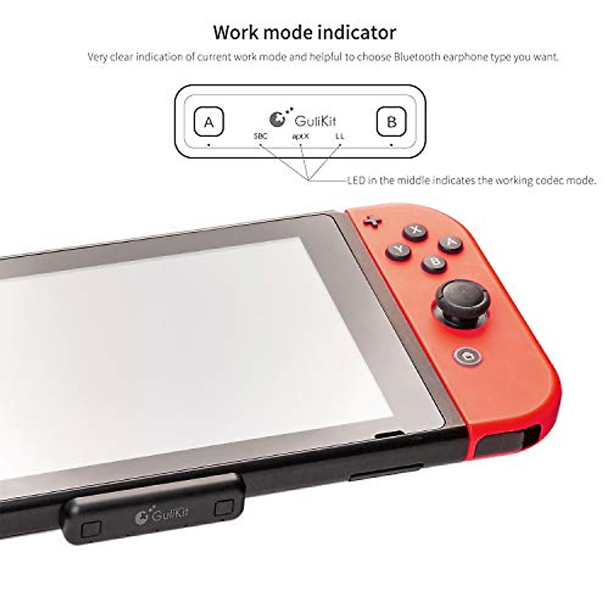 GuliKit Route Air Bluetooth Adapter for Nintendo Switch/Switch Lite PS4 PC, Dual Stream Bluetooth Wireless Audio Transmitter with aptX Low Latency Connect Your AirPods Bluetooth Speakers Headphone