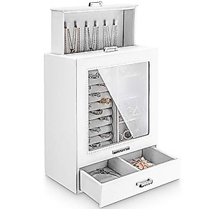 Homde Jewelry Organizer Girls Women Jewelry Box for Necklaces Rings Earrings Gift Jewelry Storage Case Porcelain Pattern Series (White)