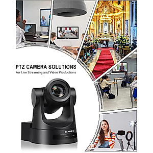 FoMaKo PTZ Camera 20X Optical Zoom HDMI PTZ Bundle with PTZ Controller PoE Keyboard,Contains 3 Items(FMK20SDx2+KC608)