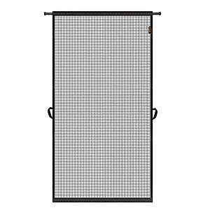MAGZO Hanging Screen Door, Fits Door Size 34" x 82" (Curtain Size 36'' x 83''), Upgraded Fiberglass Screen Door Mesh with Tension Rod&Hook&Loop (One Piece Can be Installed in 2 Ways), Weighted Bottom