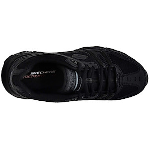 Skechers Men's After Burn Memory Fit - Strike Off Lace-Up Sneaker, Black/Black 8.5 XW US