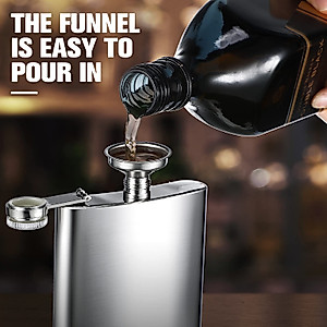 20 Pcs Hip Flask Stainless Steel Liquor Flask with 20 Pcs Funnels Silver Hip Flask for Men Leak Proof Drinking Flask Metal Liquor Hip Flask for Wedding Party Gift