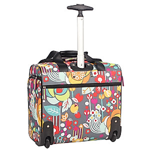 Lily Bloom Designer 15 Inch Carry On - Weekender Overnight Business Travel Luggage - Lightweight 2- Rolling Wheels Suitcase - Under Seat Rolling Bag for Women (Bliss)