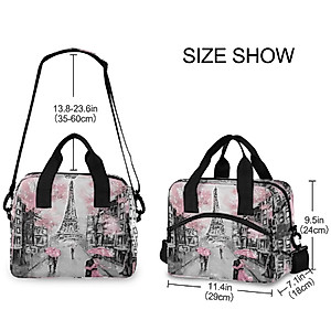 ALAZA Art Paris Eiffel Tower Insulated Lunch Box Reusable Cooler Bags with Shoulder Strap for Women Men Adults, 19-Can (12.5L)