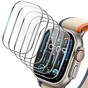 LK 6 Pack for Apple Watch Ultra 2 Screen Protector 49mm / Apple Watch Ultra [Install Tool Included] Touch Sensitive, HD Clarity [9H Tempered Glass] Screen Protector Apple Watch Ultra 2, Shatterproof