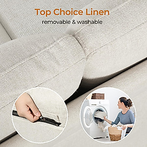 Vesgantti Loveseat Sofa, 70 inch Beige Couch, Modern Comfy Sofa with Deep Seat Soft Cushions, Small Sofa Couches for Living Room, Apartment, Office, Small Spaces, Tool-Free Assembly (70 Inch, Beige)