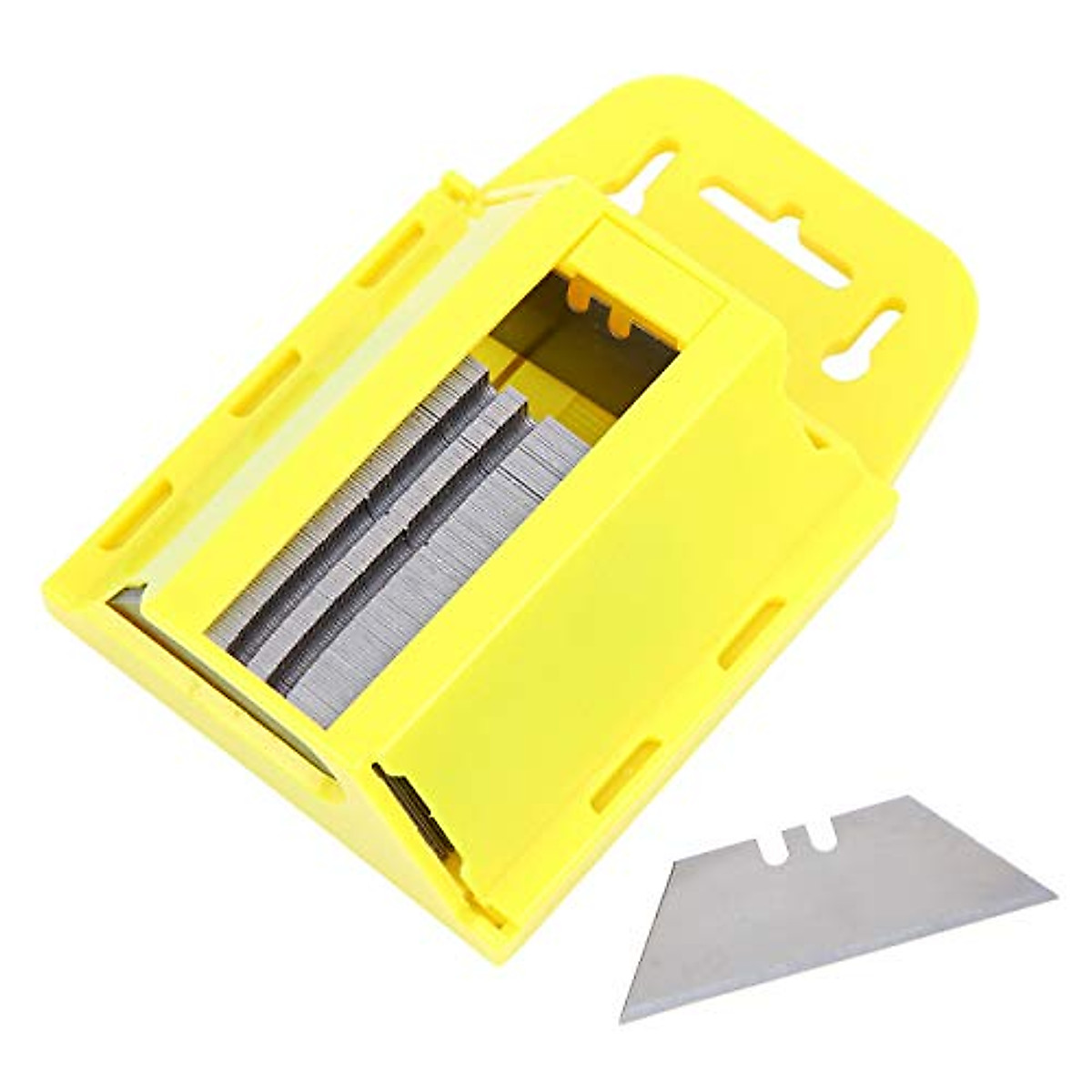 Samger 100 Pack Utility Knife Blades with Dispenser Box Cutter Razor Blades Knife Replacement Carbon Steel Knife Blades