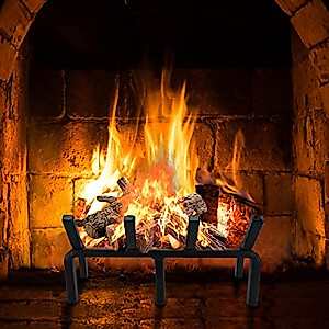 TwentyNext Fireplace Log Grate, Small 14Inch Heavy Duty Solid Steel Wood Rack Stove Firewood Holder for Indoor Hearth Outdoor Fire Pit Chimney Hearth Kindling Tool