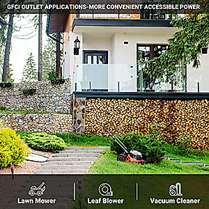 Dusk to Dawn Sensor Outdoor Wall Lantern with Built-in GFCI Outlet, Black Porch Lights Outdoor Wall, Anti-Rust Exterior Light Fixture, Waterproof Outside Wall Sconce Lighting for Garage Front Door