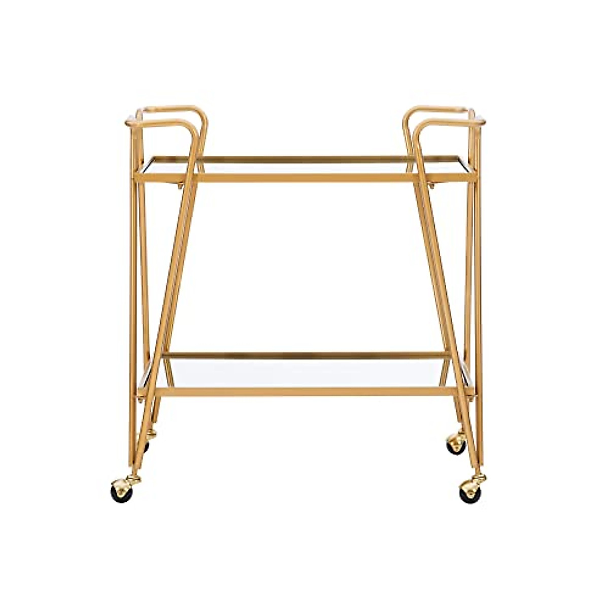 Linon Gina Mid-Century Bar Cart, Gold