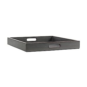 Graphite Sting Tray — Large — by Alice Lane Home Collection — Striking Graphite Color — Decorative Tray — Coffee Table, Office — Opposing Open Handles