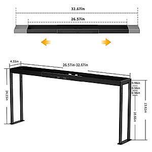 ZDDLOINP Spice Rack Shelf for Kitchen Stove, Adjustable 27 to 33 Inch Spice Rack Organizer Shelf, 4 Level Adjustable Height Spice Rack for Kitchen, Over the Stove Spice Shelf for Countertop, Black