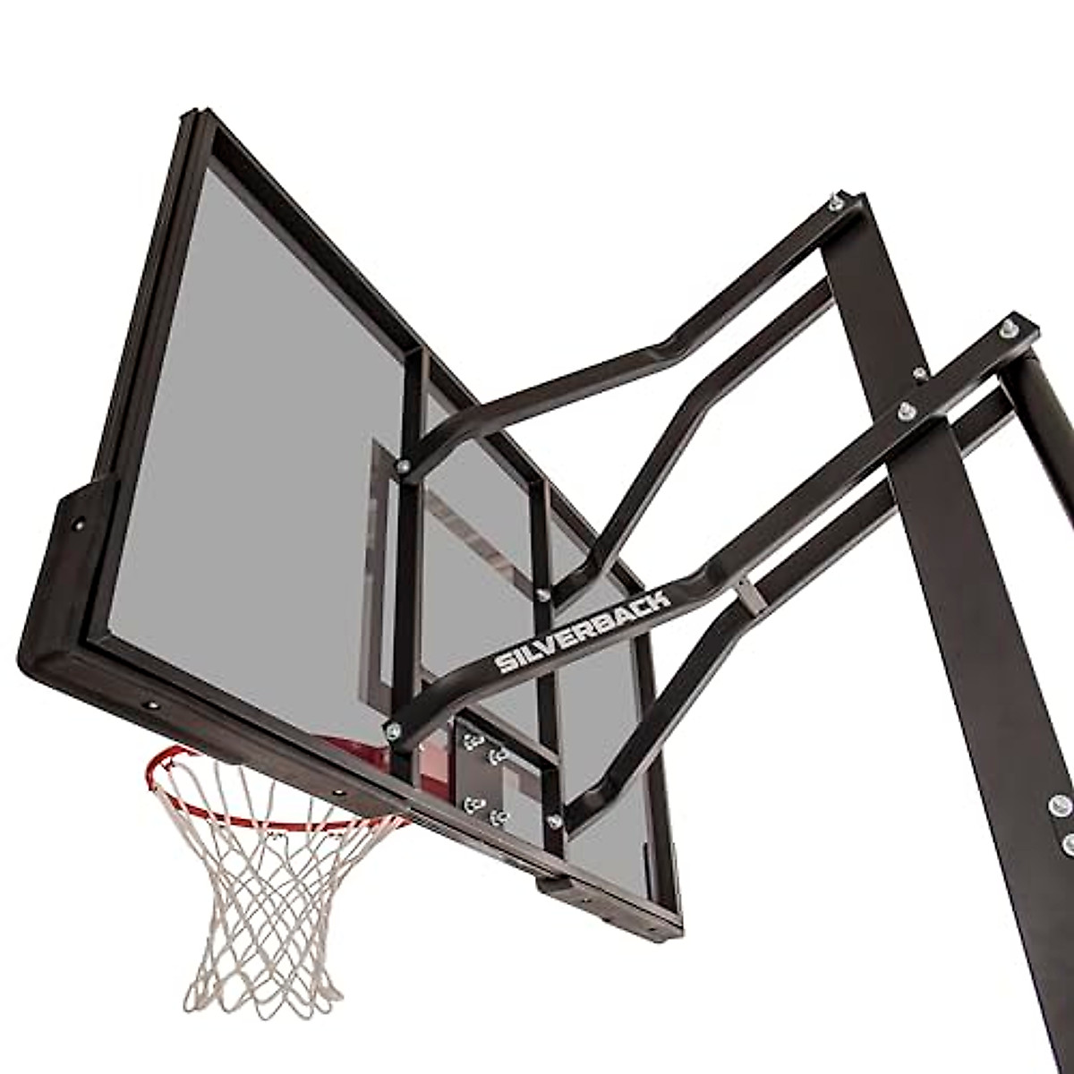 Silverback Ghost Basketball Goal with 60-Inch Tinted Tempered Glass Backboard