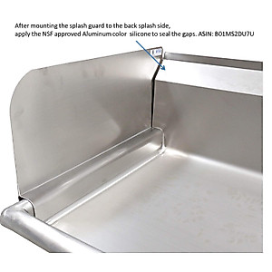 Stainless Steel Insert Type Splash Guard for Compartment Sinks (22"L x 11"H Left)