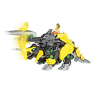 ZOIDS Hasbro Giga Battlers Tryke - Triceratops-Type Buildable Beast Figure with Motorized Motion - Toys for Kids Ages 8 and Up, 63 Pieces (E4958)