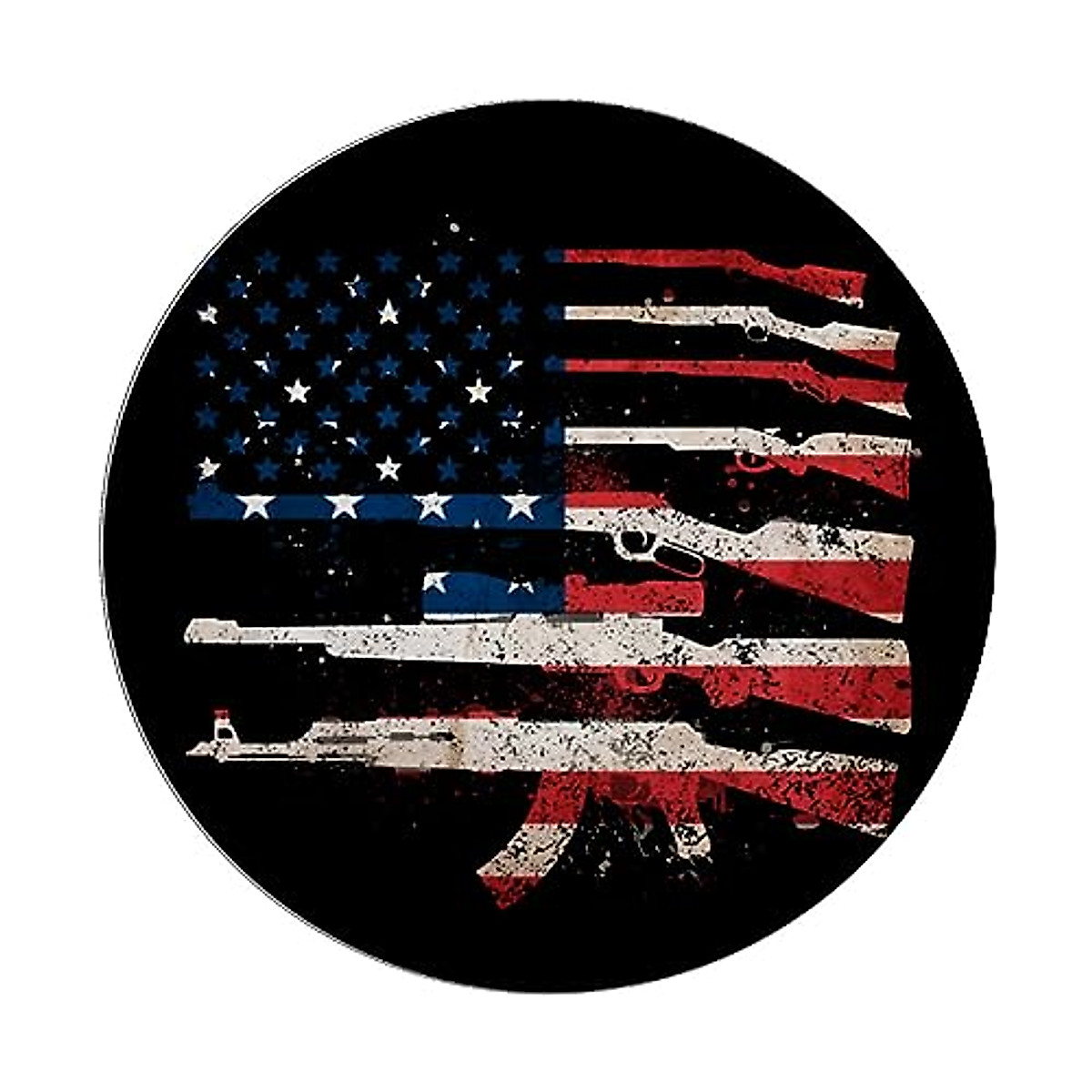 USA Flag Guns Weapons Rifles 2A Amendment Fathers Day Gift PopSockets PopGrip: Swappable Grip for Phones & Tablets PopSockets Standard PopGrip