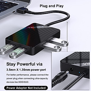 USB Hub 3.0, VKUSRA 4-Port USB Splitter Ultra-Slim USB 3.0 Hub, Mini USB Hub for Laptop, PC, Compatible with Windows, MacBook Air, Surface Pro, XPS, USB Flash Drives(0.5FT/0.15M)