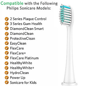 Asocrew Replacement Toothbrush Heads Compatible with Philips Sonicare for C3 C1 C2 G2, Electric Brush Heads Compatible for Sonicare 4100 5100 6100 9023-614XA