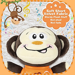 Vanmor Plush Monkey Baby Toys, Newborn Baby Musical Toys for Baby 0 to 36 Months, Stuffed Animal Light Up Baby Toys for 0 3 6 9 12 Months Infants Babies Boys Girls Toddlers Gifts