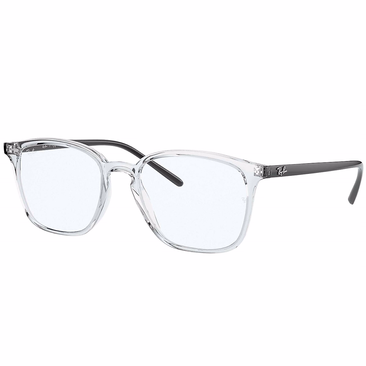 Ray-Ban RX7185 Square Prescription Eyeglass Frames, Transparent/Demo Lens, 50 mm