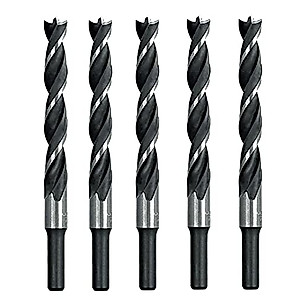 Brad Point Drill Bit Set 3/8 Inch 5Pcs Spur Point Stubby Woodworking Drill Bits