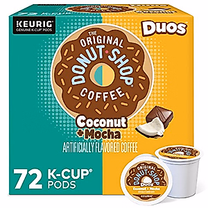 The Original Donut Shop Coconut Mocha, Single-Serve Keurig K-Cup Pods, Flavored Medium Roast Coffee, 12 Count (Pack of 6)