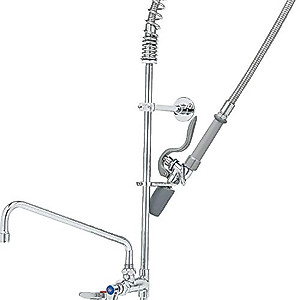 T&S Brass B-0107-J Low Flow Spray Valve for use in commercial kitchens. Pre Rinse Commercial Faucet Sprayer meets new DOE requirements with 1.07 GPM flow rate