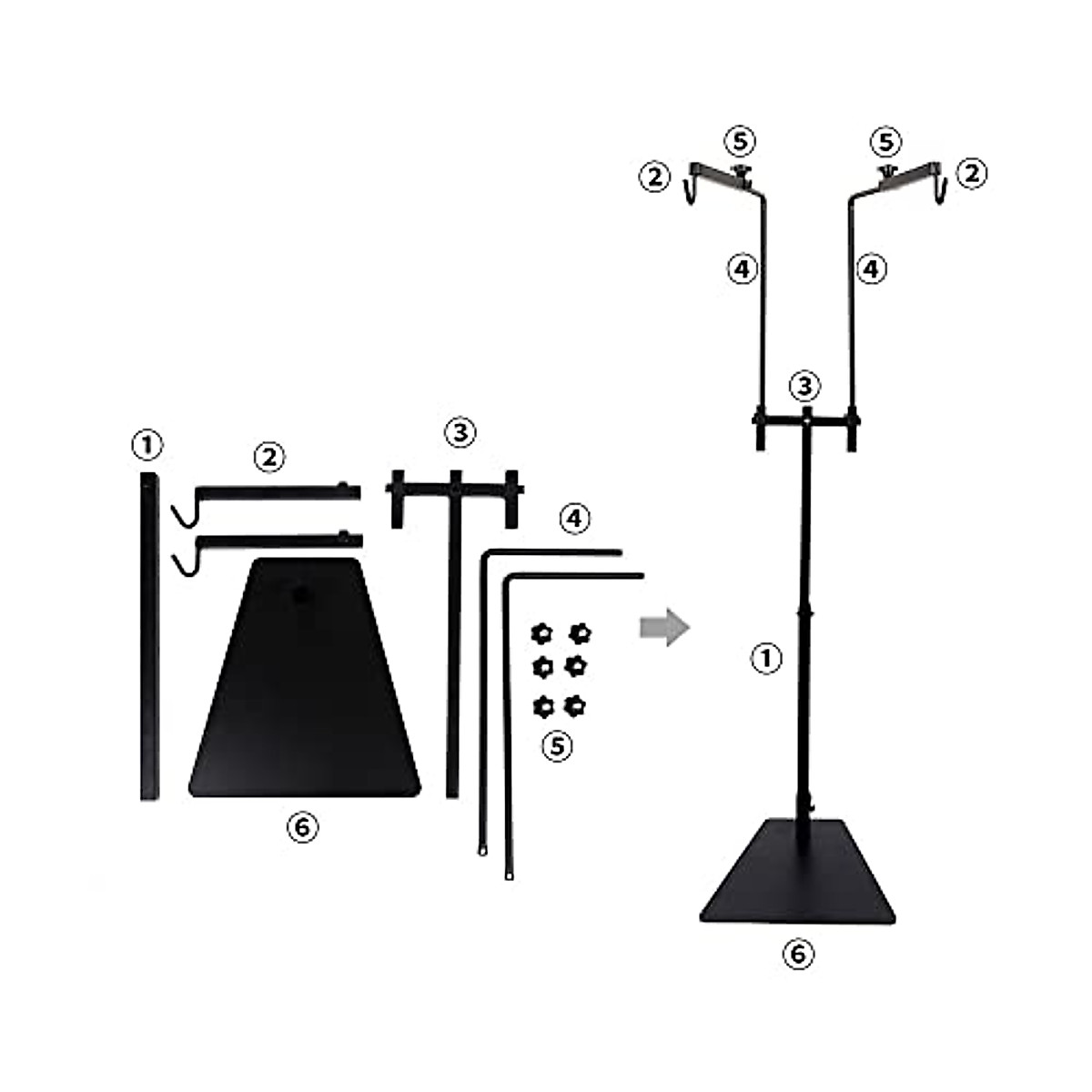 DGBAIZ Reptile Lamp Stand,Pet Lamp Land Bracket,2Hooks Adjustable Metal Floor Light Lamp Holder Lamp Support for Reptile or Succulent Plants Glass Terrarium Heating Light