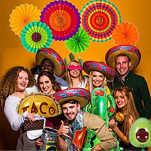 26 PCS Taco Bout a Baby Decoration, Fiesta Baby Shower Decorations Include Taco Bout a Baby Balloons Paper Fans Fiesta Banner Cactus Avocado Foil Balloons for Taco Bout a Baby Shower Decorations