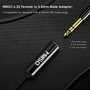 MillSO Bundle 6.35mm 1/4 Female to 3.5mm 1/8 TRS Male Stereo Audio Cable for Amplifiers, Guitar, Keyboard Piano, Home Theater, Mixing Console, Headphones
