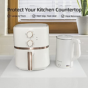 2 Pack Silicone Mats for Kitchen Counter, Treerit Non-slip Waterproof Large Countertop Protector Mat, Heat Resistant Mat, Silicone Craft Mat, Silicone Placemat, 23.6 x 15.7 Inches x 1mm, Translucent