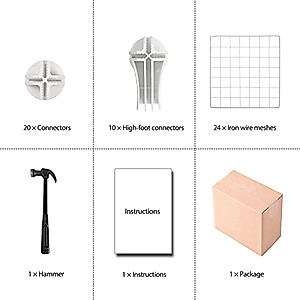 Wolizom Wire Cube Storage, Metal Grids Shelves Bookshelf, Stackable Modular Shelving Organizer, DIY Closet Bookcase Bookshelf, 6-Cube Grid Storage Shelf for Bedroom, Living Room, Office